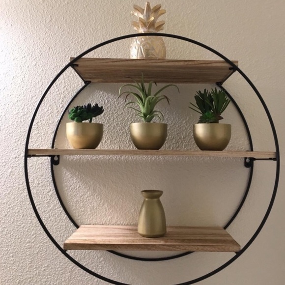 Accents | Round Wall Shelf Rustic Wood Floating Shelves | Poshmark
